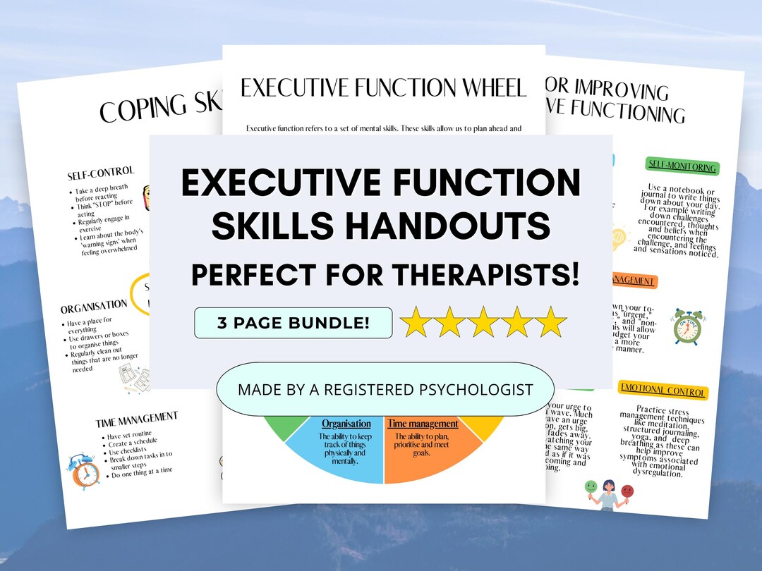 Executive Function & Coping Skills Handouts for Teens and Adults (PDF ...