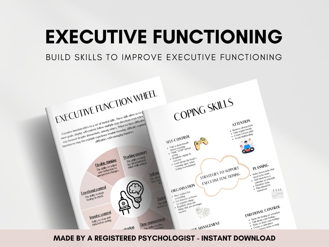 Executive Functioning Worksheets for Adults and Teens, Therapist ...