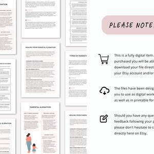 Parental Alienation Worksheets: Therapy & Divorce Resources (PDF ...