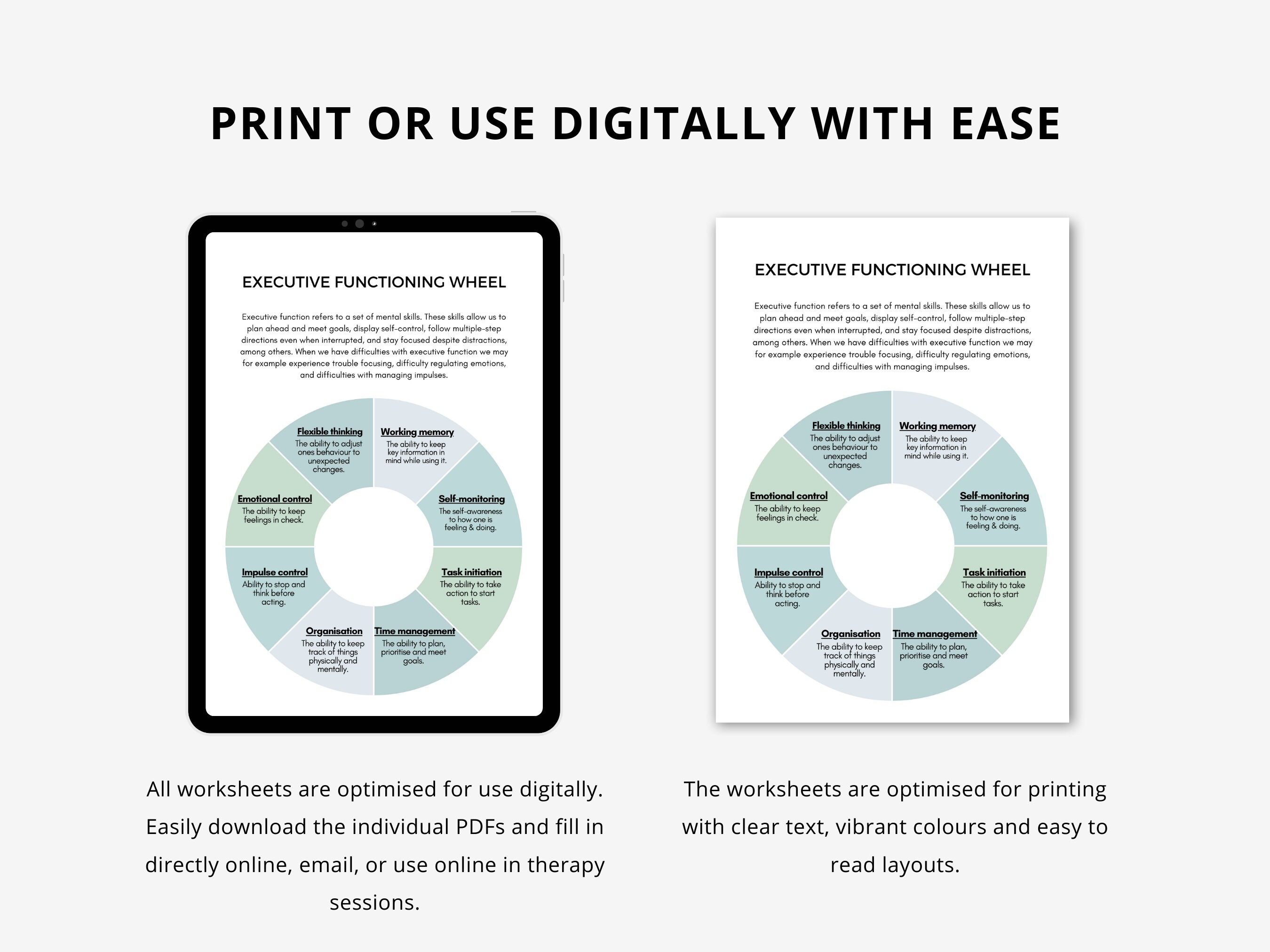 ADHD Education Worksheets Bundle, Executive Function Template, ADHD ...