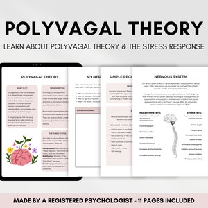 Polyvagal Theory Worksheets to Understand Stress Response and Nervous ...