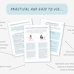 Rejection Therapy Worksheet Bundle for Overcoming Rejection Sensitive ...