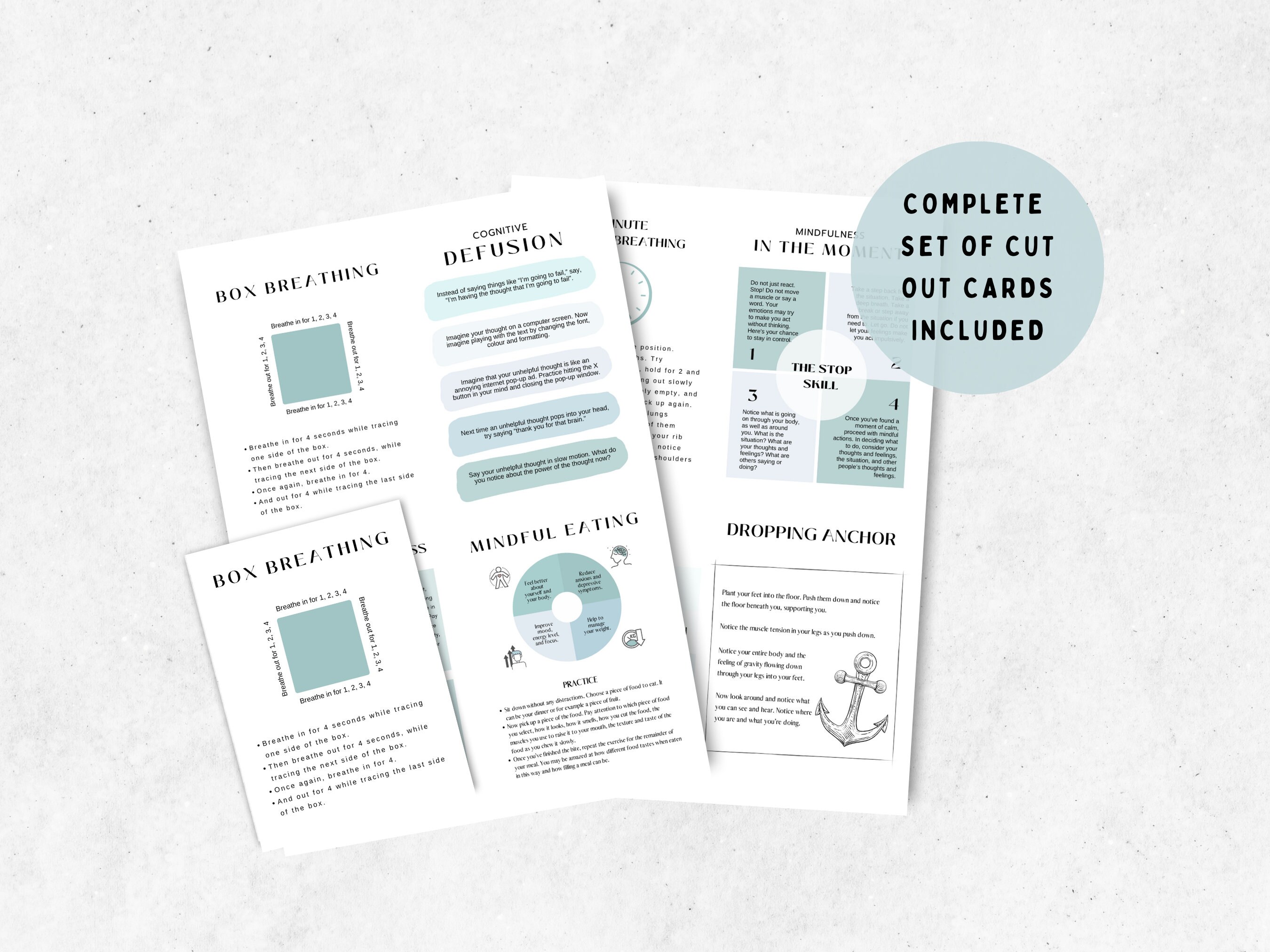 Mindfulness Cards Bundle Coping Skill Cards Grounding Techniques ...