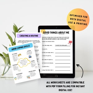 ADHD Worksheets Mega Bundle for Kids | ADHD Planner Printable Workbook ...