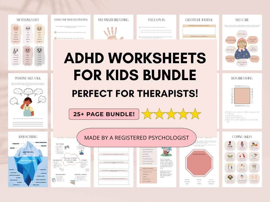 ADHD Worksheets for Kids to Build Coping Skills and Emotional ...