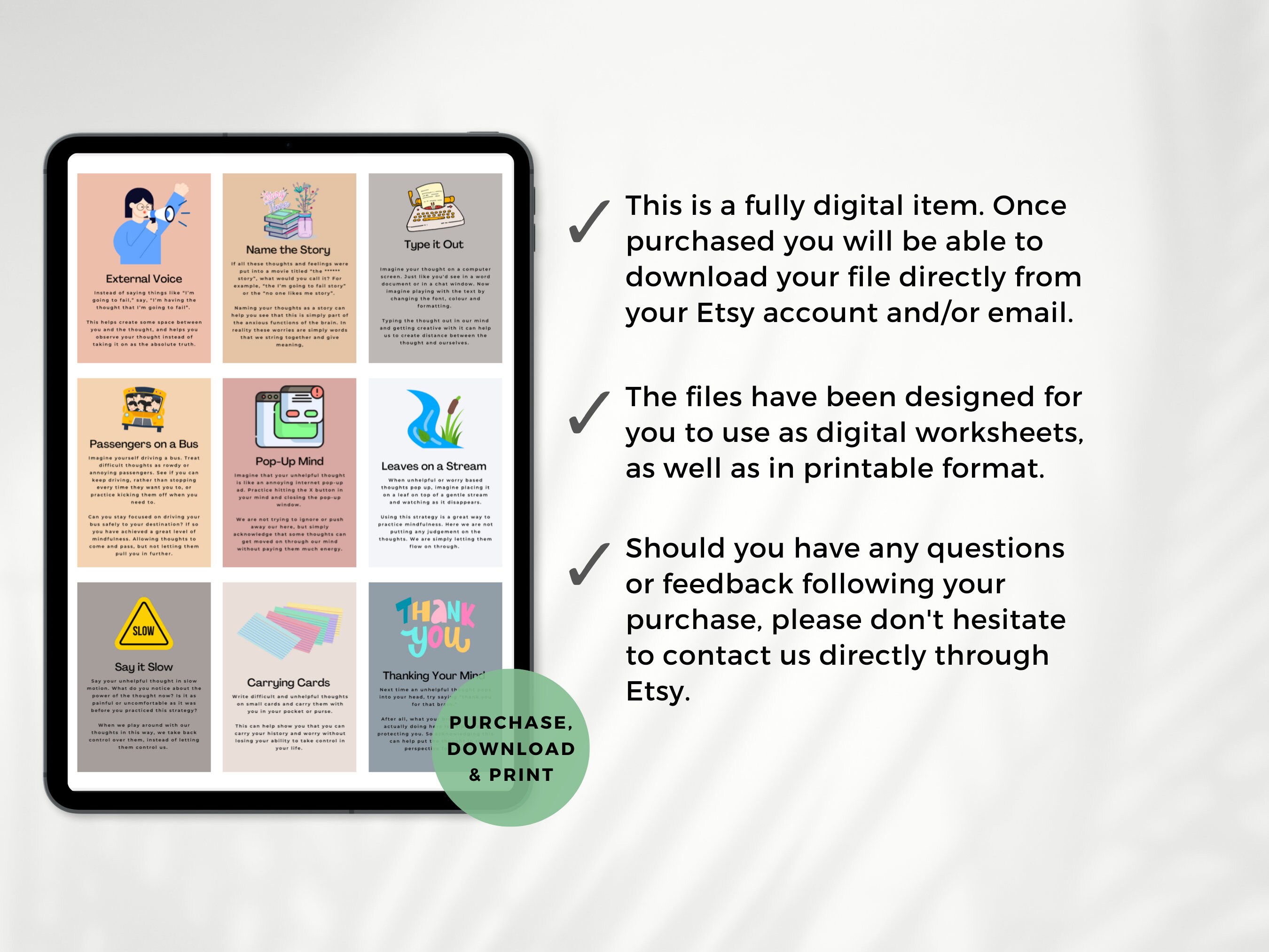 Coping Skills Cards Bundle Anxiety Coping Cards for Teens & Adults ...