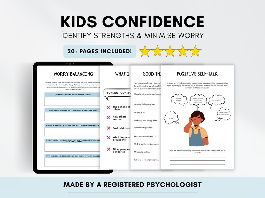 Kids Confidence Building Worksheets: Self-esteem & Positive ...