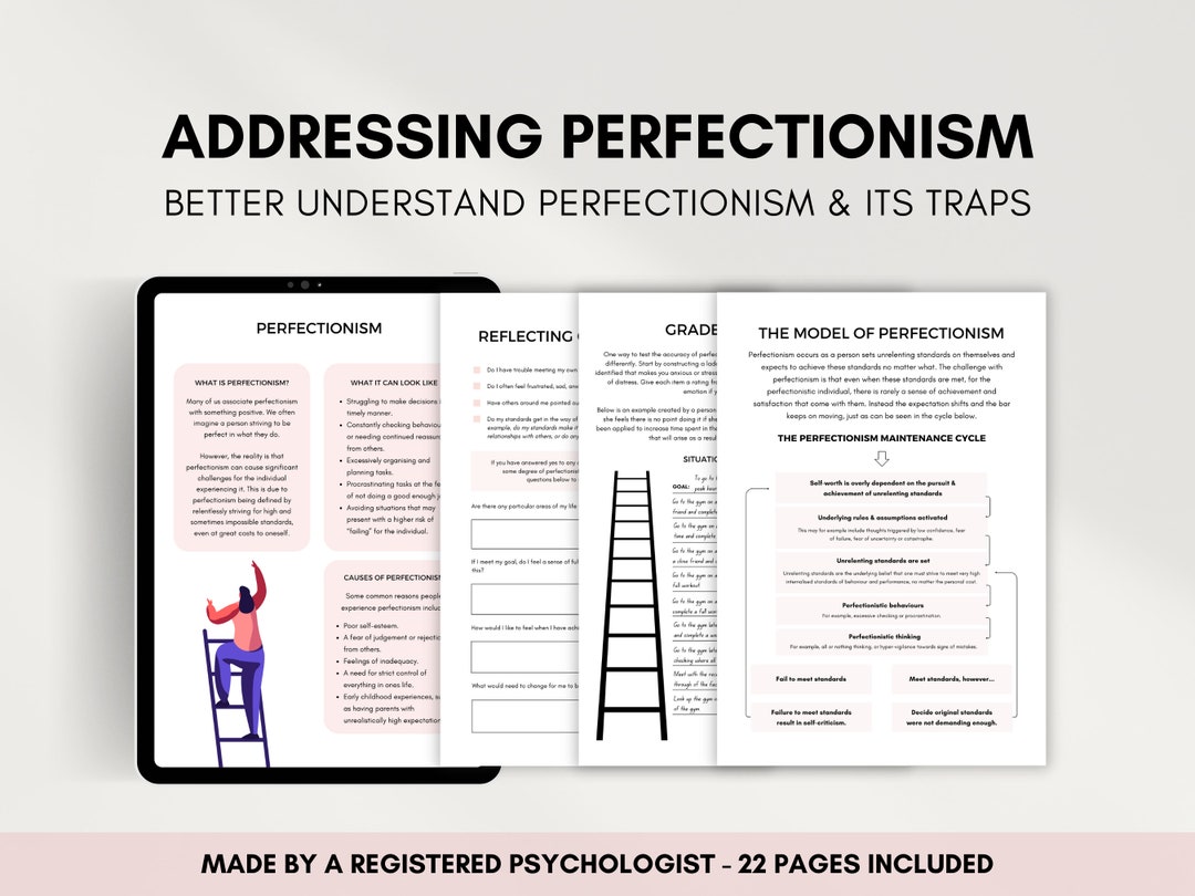 Perfectionism Worksheets Bundle for Identifying Perfectionistic Traits ...