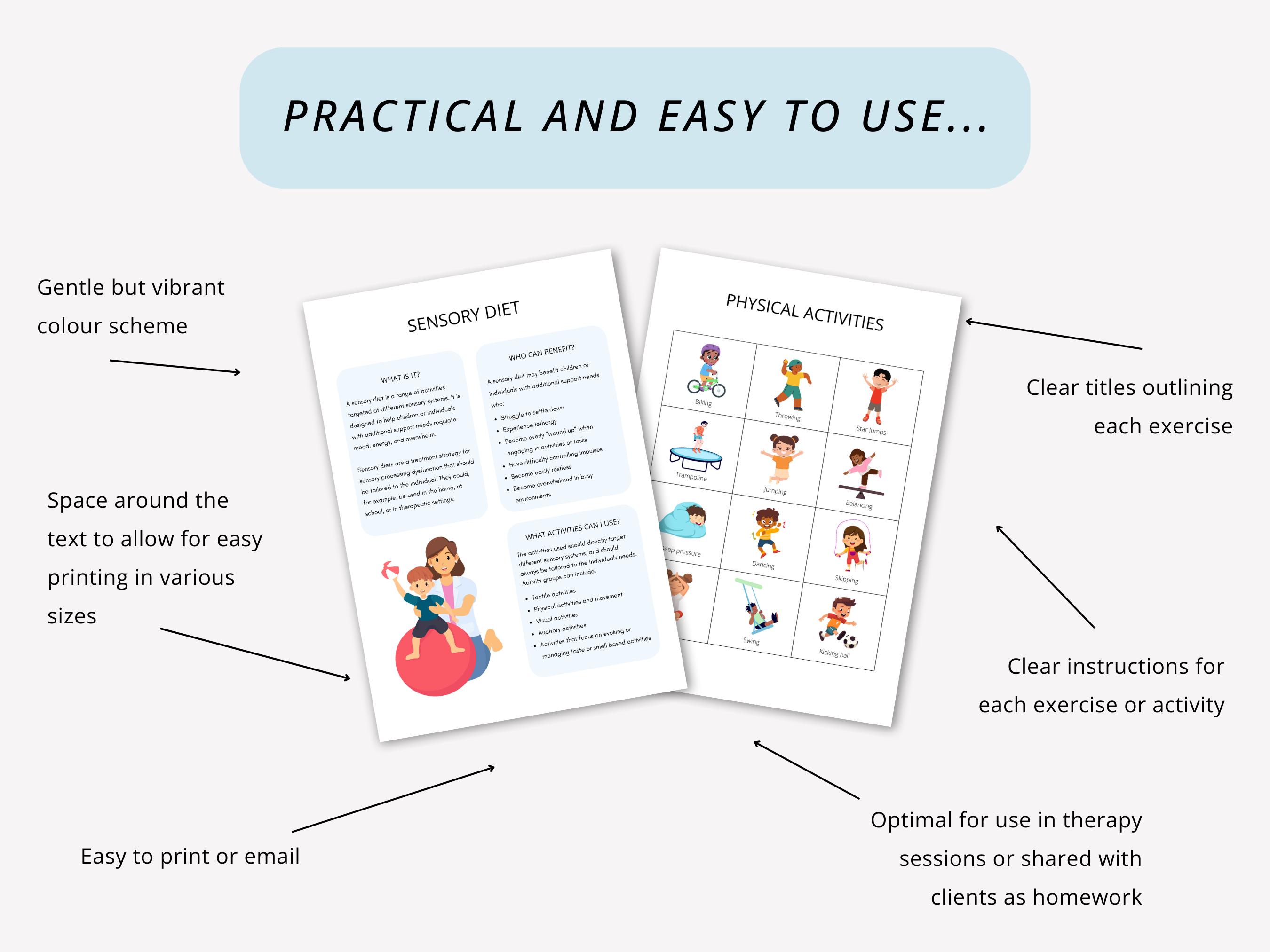 Sensory Diet Toolbox With Visual Schedules & Activity Cards (PDF ...