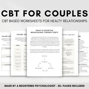 CBT Worksheets for Couples Therapy: Relationship Counseling Tools ...