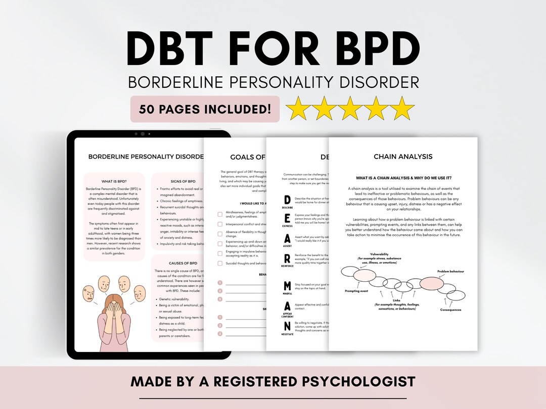 DBT Worksheets for Managing BPD With Emotional Regulation Skills (PDF ...