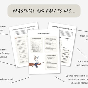 Self Sabotage Worksheets: Overcome Self-defeating Behaviors (printable ...