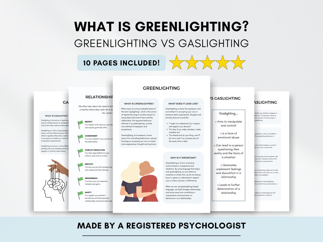 Greenlighting Vs Gaslighting Education Worksheet Bundle (digital ...