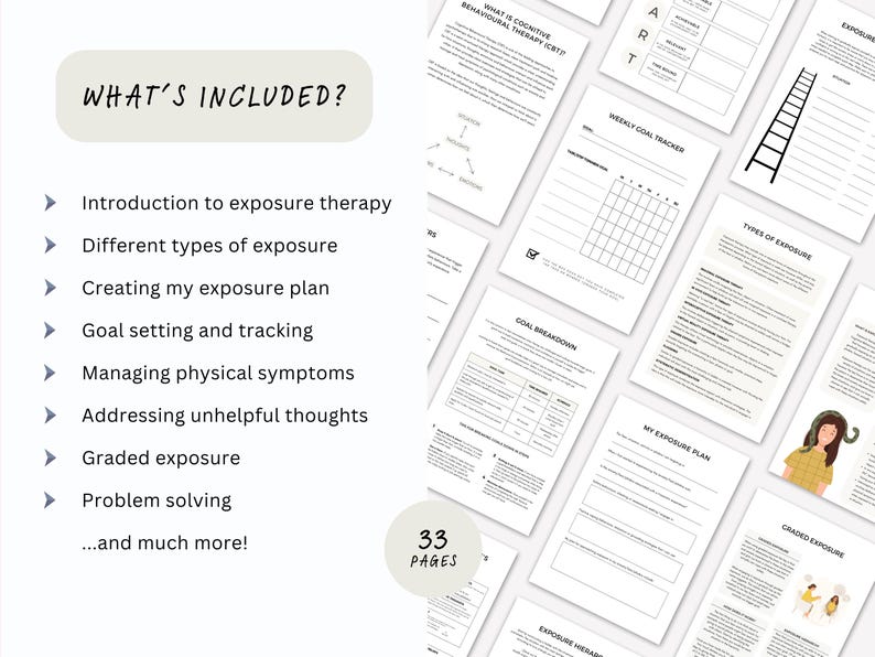 Exposure Therapy Worksheets: Anxiety, Phobias and Fear Management (PDF ...
