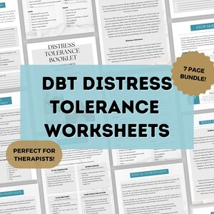 DBT Distress Tolerance Worksheets Bundle: Mental Health (digital ...