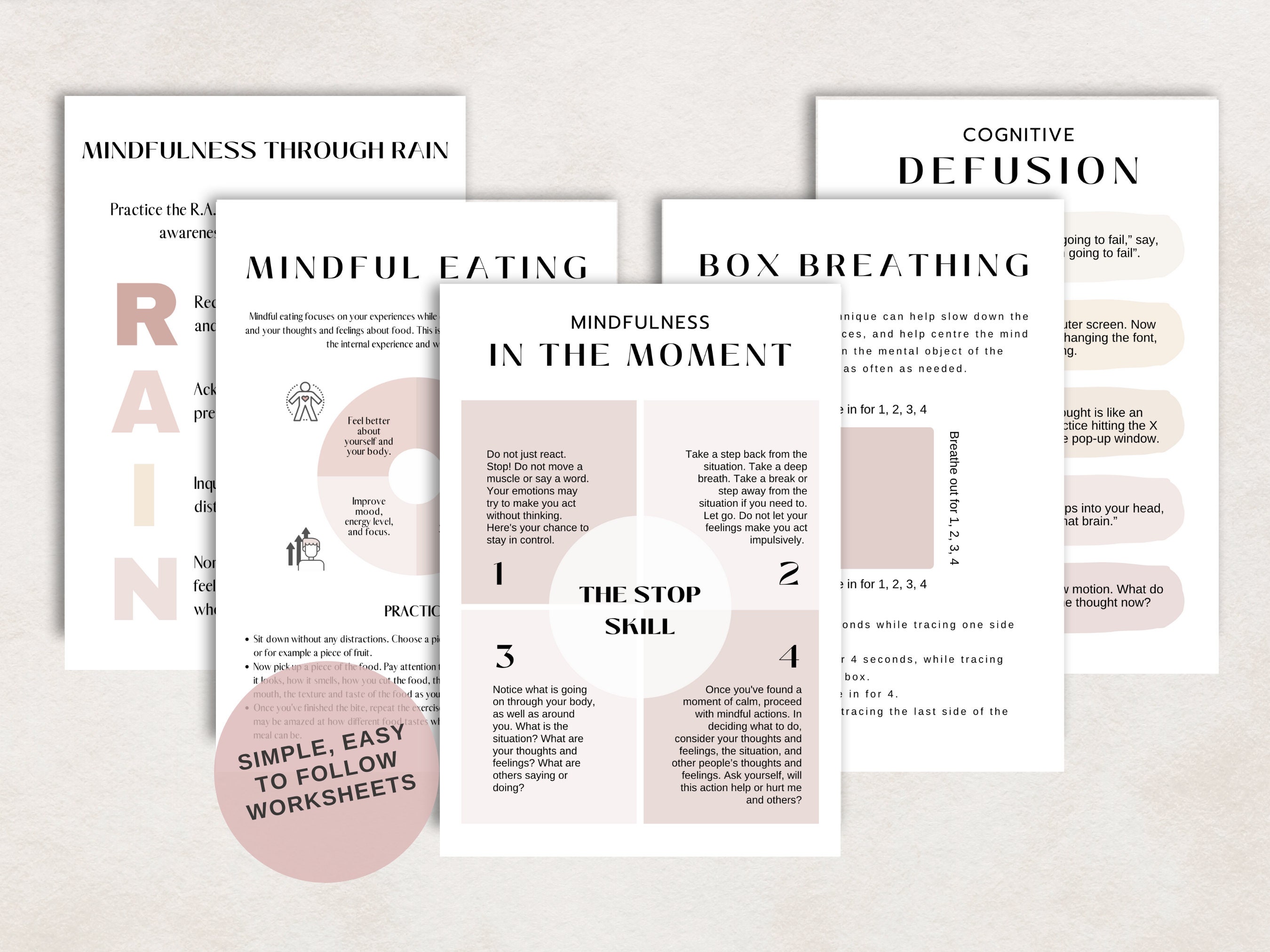 Mindfulness Worksheets Mega Bundle Mindfulness Workbook Planner Mindful ...