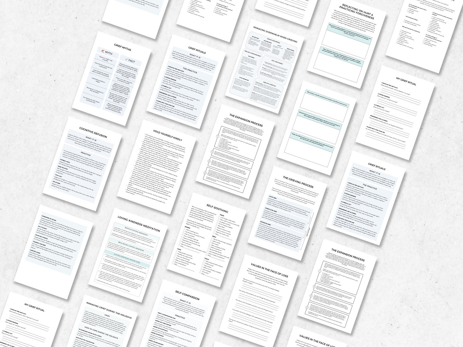 Grief Therapy Worksheets for Adults, Coping Skills for Grief and Loss ...