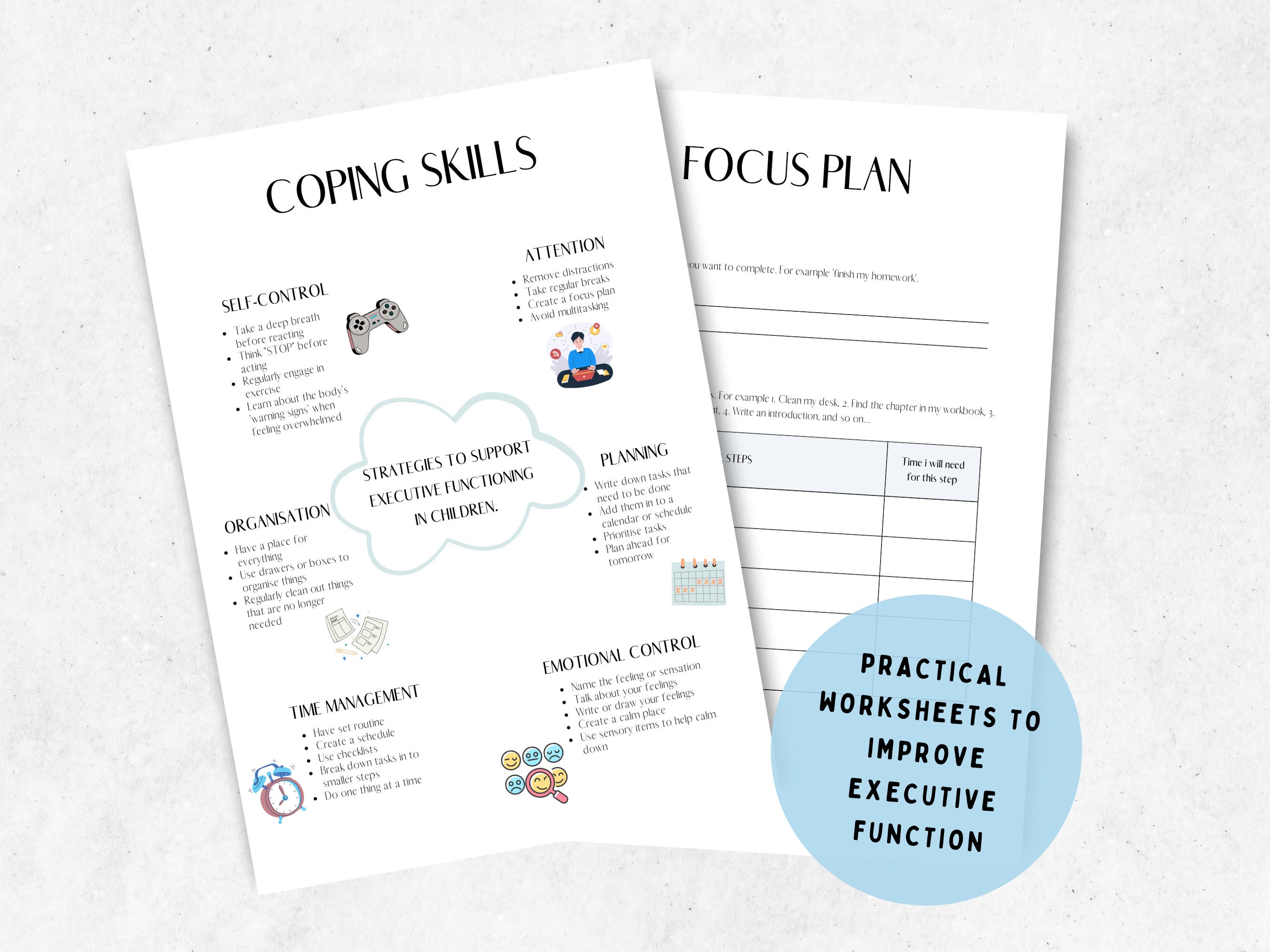 Executive Dysfunction Strategies Bundle for Kids Executive Function ...