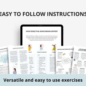 ADHD Education Worksheets Bundle, Executive Function Template, ADHD ...