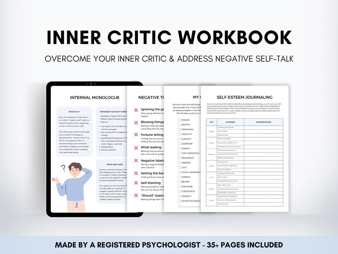 Inner Critic Therapy Workbook: Self-compassion & Negative Self-talk - Etsy