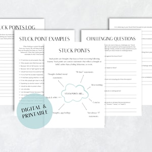 Stuck Points Therapy Worksheets Bundle | CPT Therapy | CBT Worksheets ...