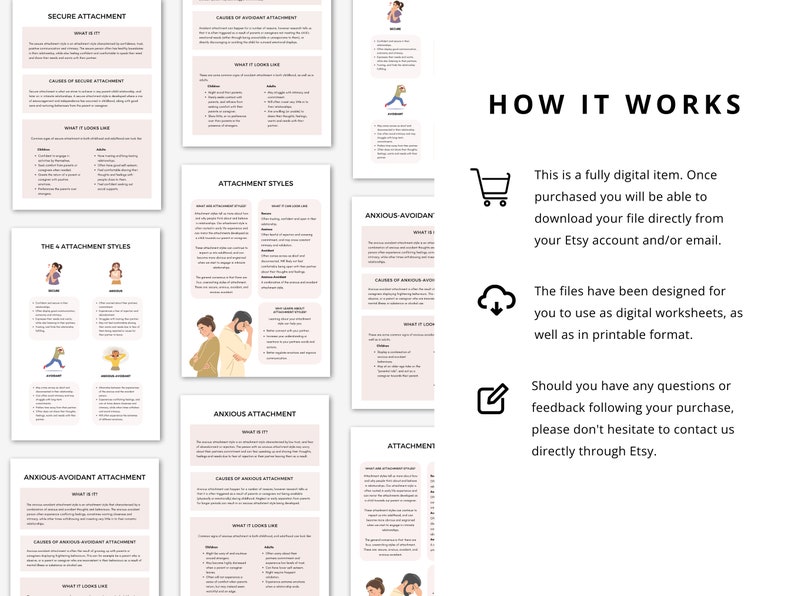 Attachment Styles Worksheet Bundle for Understanding Types of ...