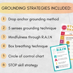 Grounding Poster Bundle for Mental Health | Grounding Exercise Digital ...