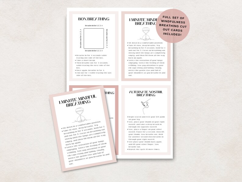 Mindfulness Worksheets Mega Bundle With Breathing Cards & Exercises ...