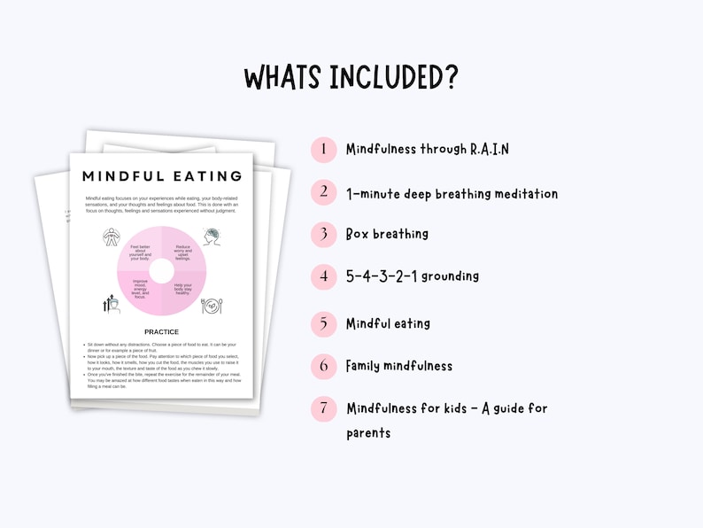 Mindfulness for Kids Therapy Worksheets Bundle, Childrens Grounding ...