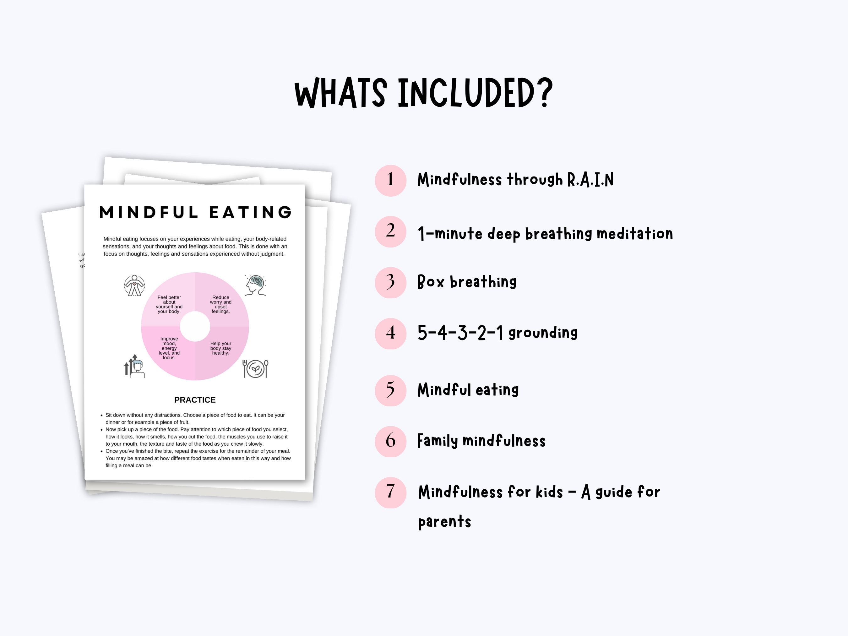 Mindfulness for Kids Therapy Worksheets Bundle, Childrens Grounding ...