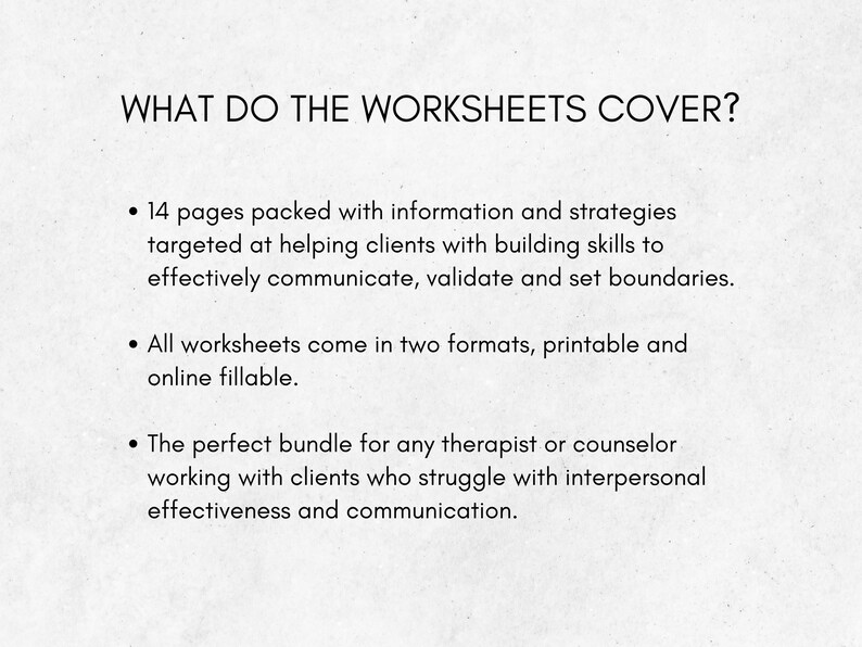 DBT Worksheets for Communication Skills, Healthy Boundaries for Adults ...