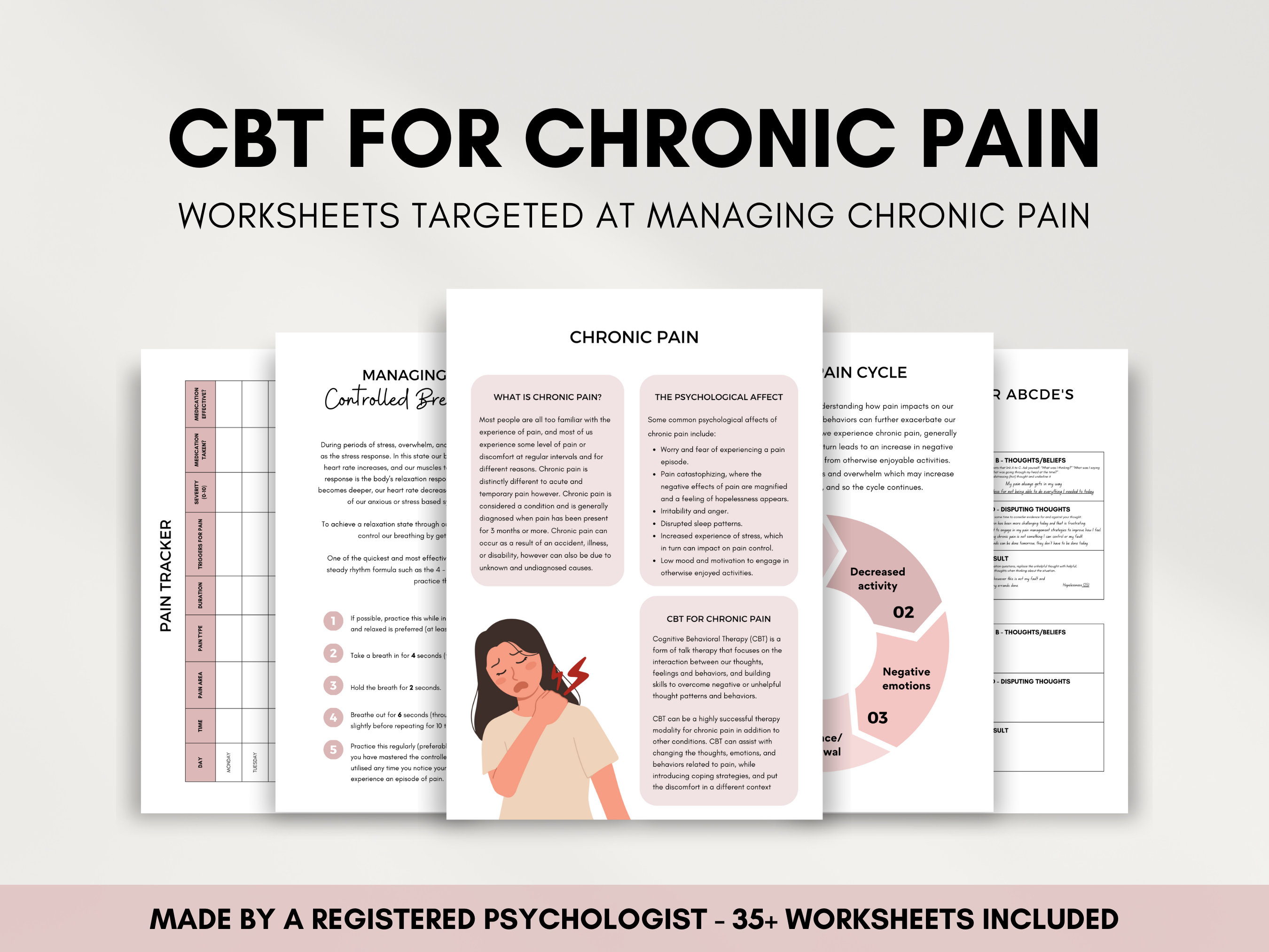 CBT Worksheets for Addressing Symptoms of Chronic Pain, CBT for Pain ...