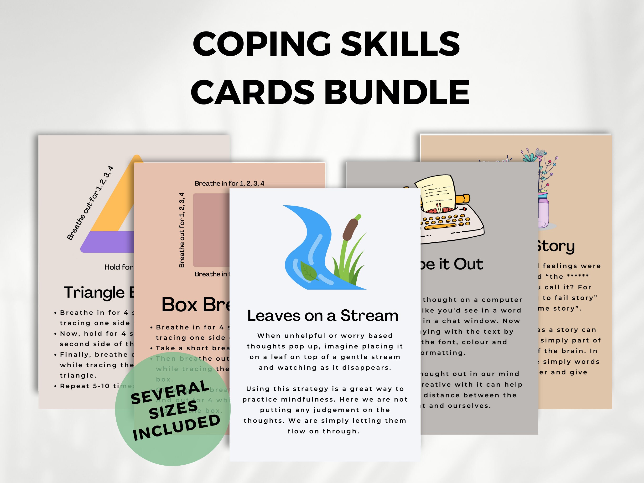 Coping Skills Cards Bundle Anxiety Coping Cards for Teens & Adults ...