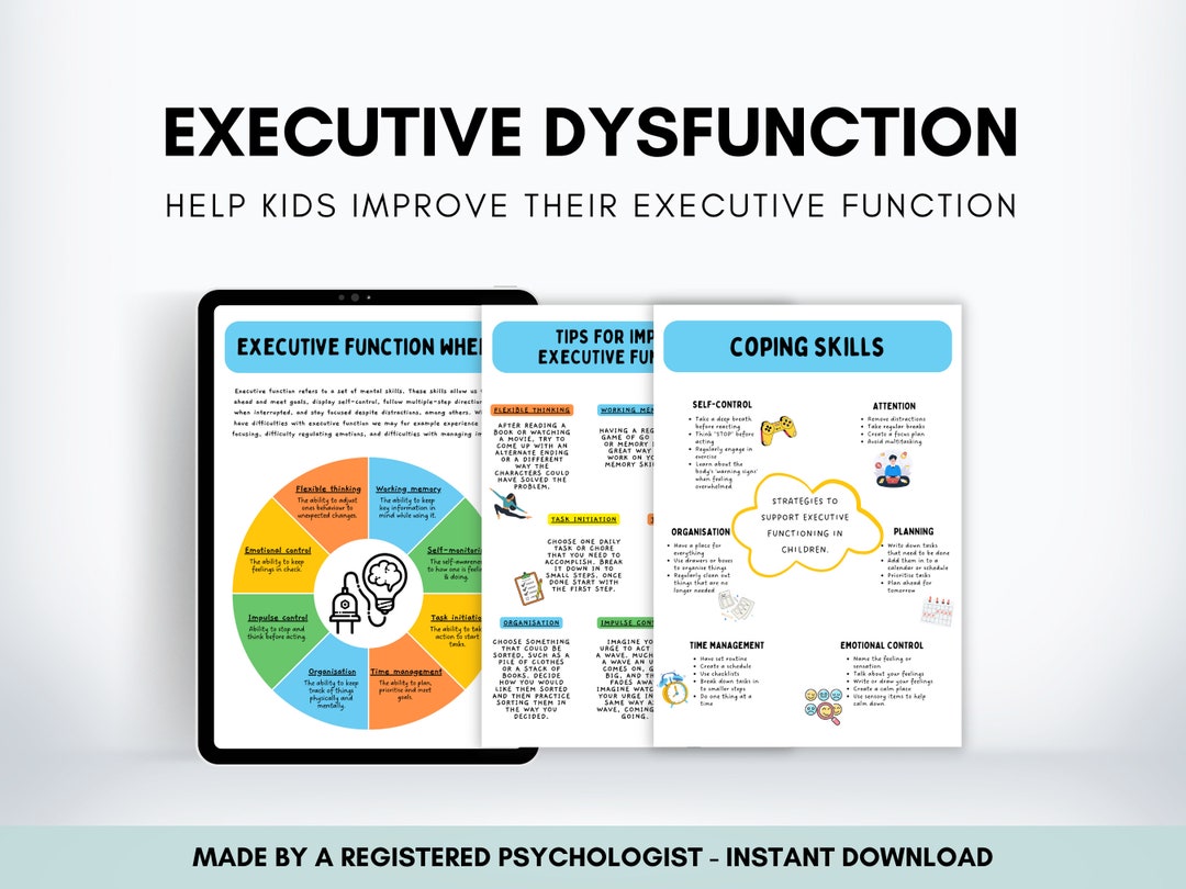 Executive Function Worksheets for Kids to Help Improve Executive ...