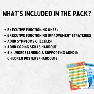 ADHD Executive Functioning Wheel & Worksheets for Kids (PDF Digital ...
