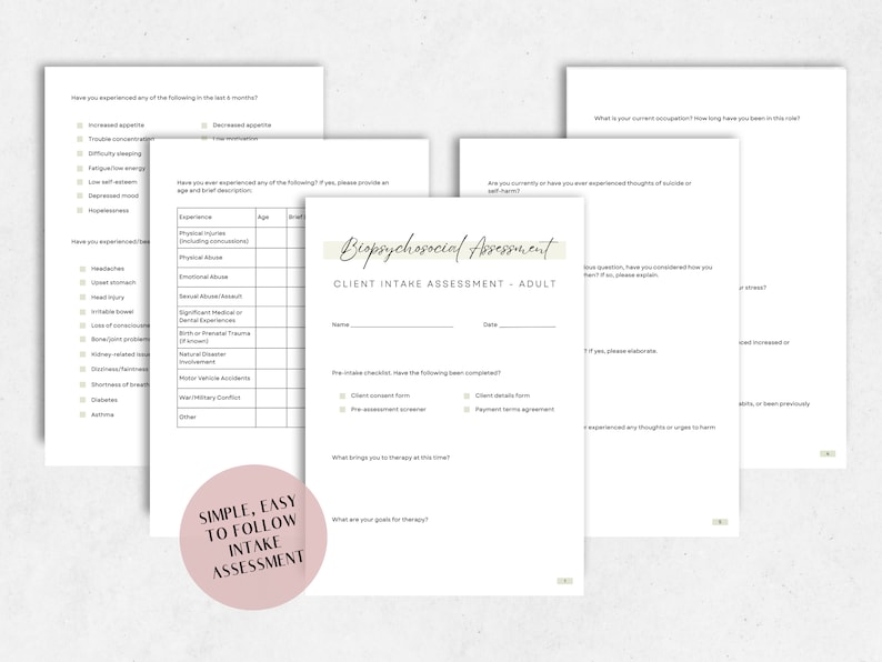Therapy Intake Form Bundle, Therapist Resources, Counseling Questions ...