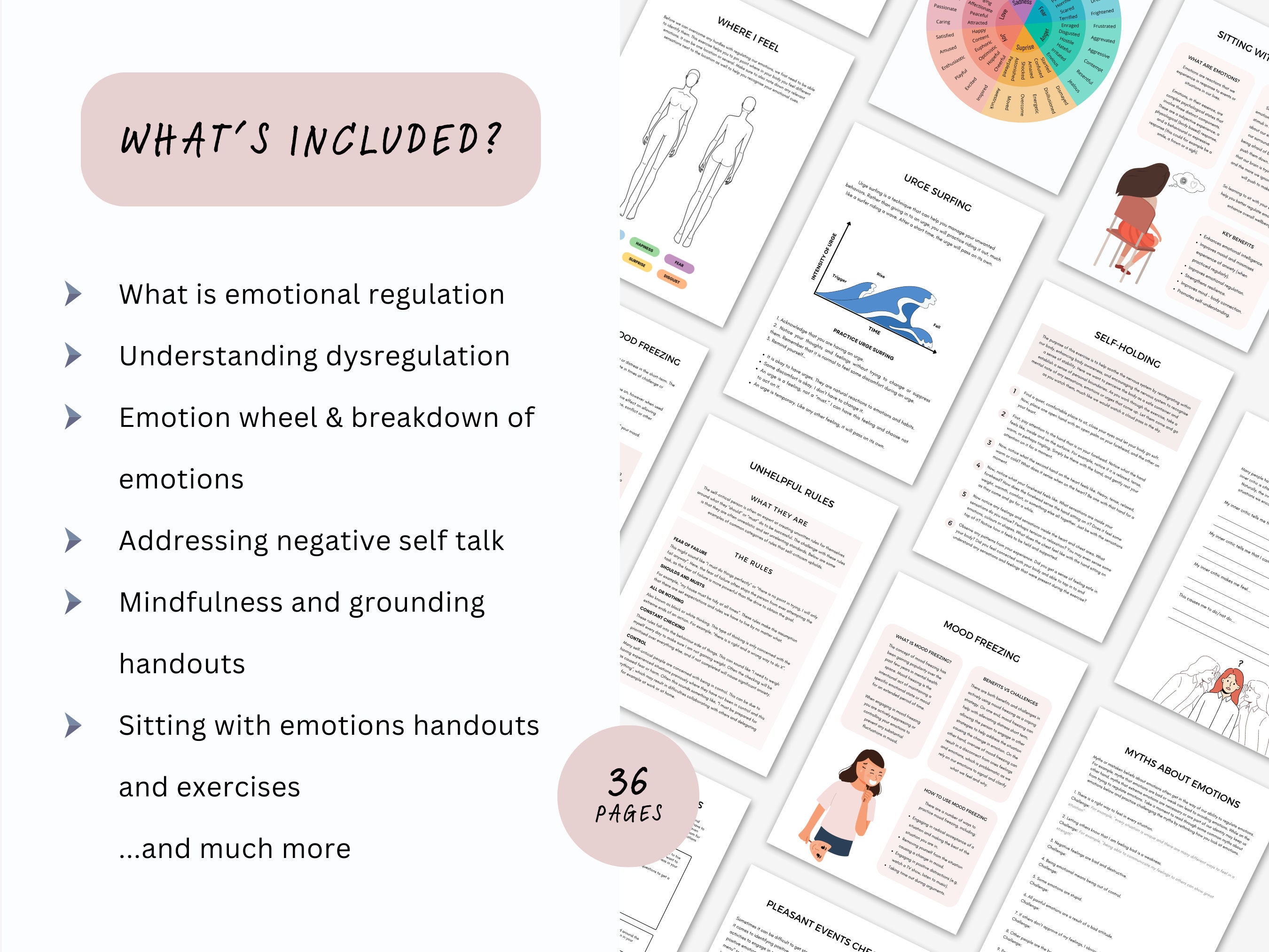 Emotional Regulation Worksheets: Grounding & Emotion Management (PDF ...