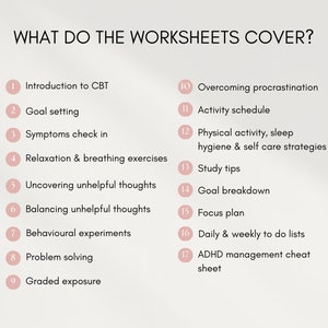 CBT for ADHD Worksheets, Executive Functioning for Adults, Cbt Therapy ...