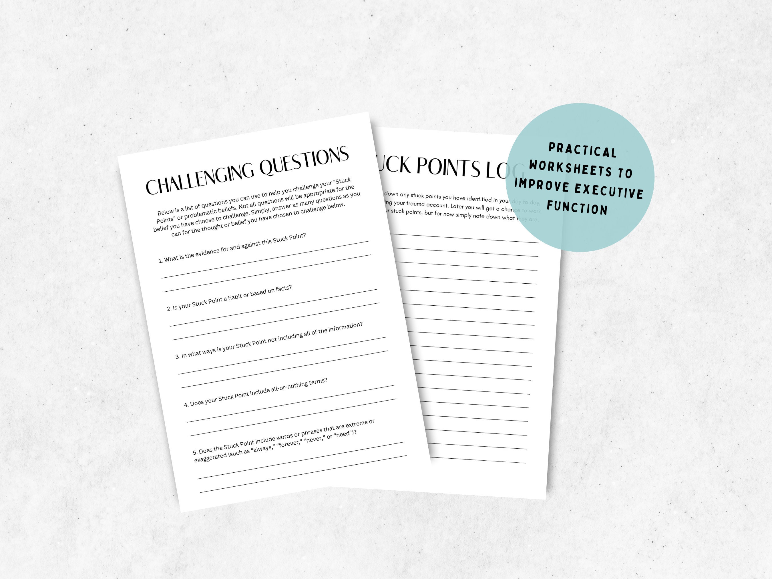 CPT Trauma Therapy Worksheets Bundle Trauma Healing Bundle Thought ...