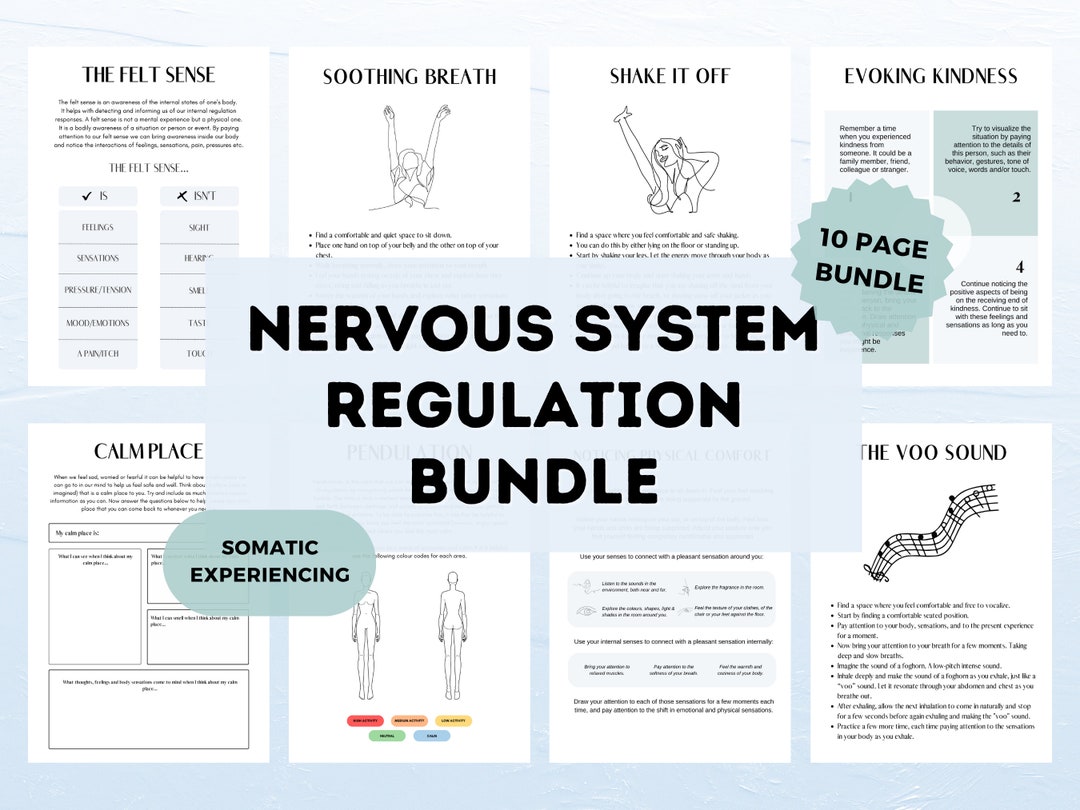 Somatic Experiencing Trauma Worksheets | Nervous System Regulation ...