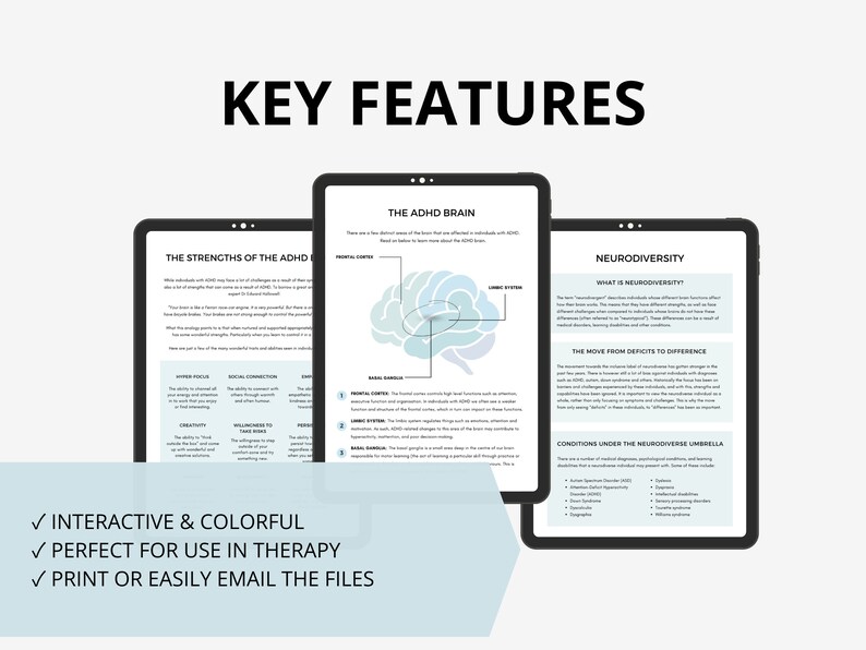 ADHD Education Worksheets Bundle, Executive Function Template, ADHD ...