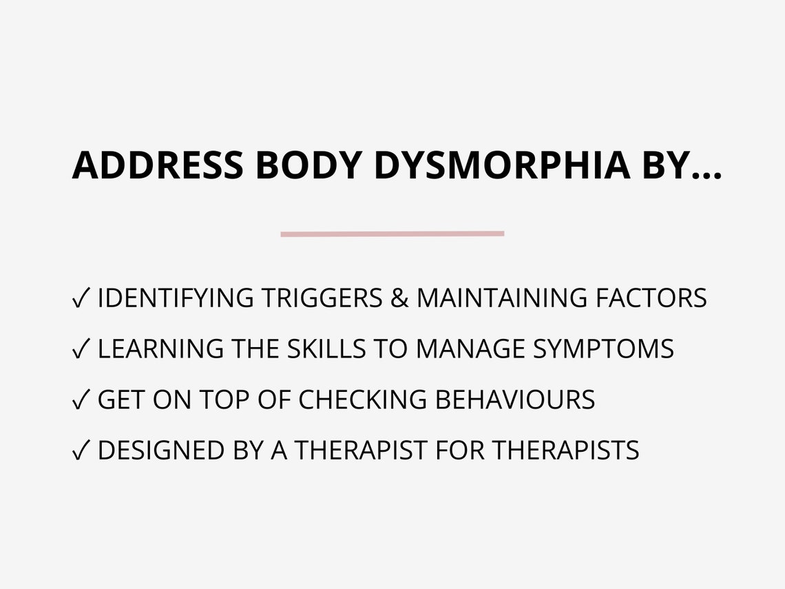CBT for Body Dysmorphia Worksheets Bundle, Body Dysmorphia Therapy ...