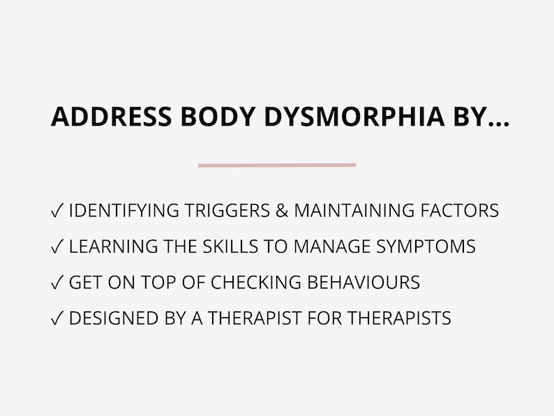 CBT for Body Dysmorphia Worksheets Bundle, Body Dysmorphia Therapy ...