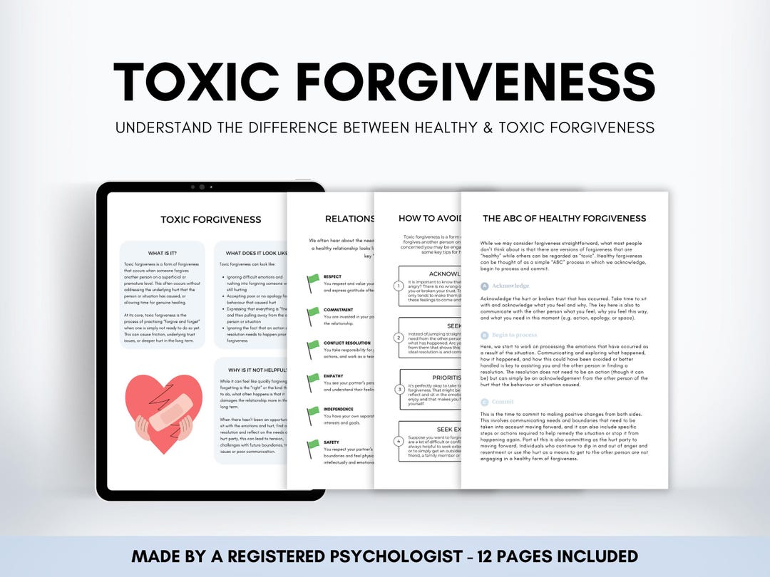 Forgiveness Worksheets for Building Healthy Relationships With ...
