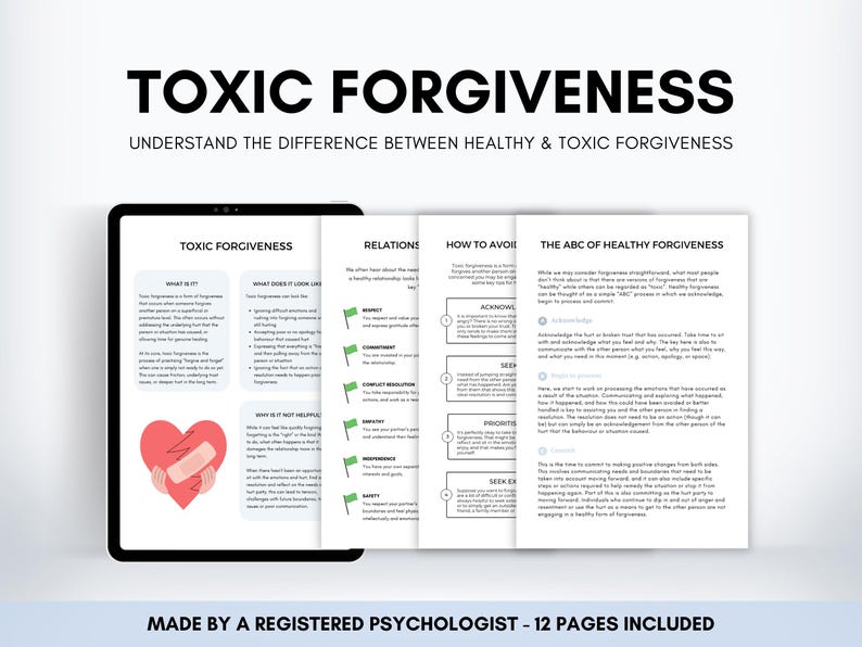 Forgiveness Worksheets for Building Healthy Relationships With ...
