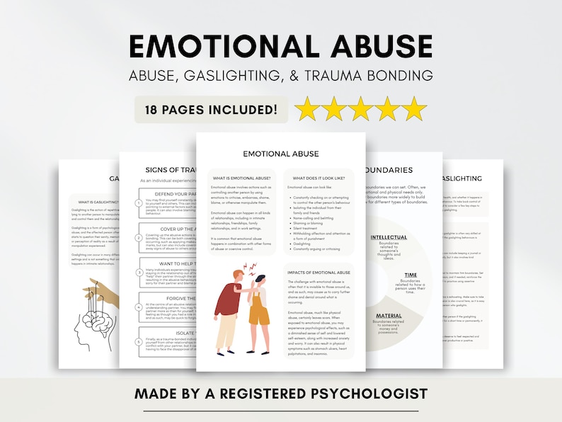 Emotional Abuse Therapy Worksheets for Understanding Cycle of Abuse ...