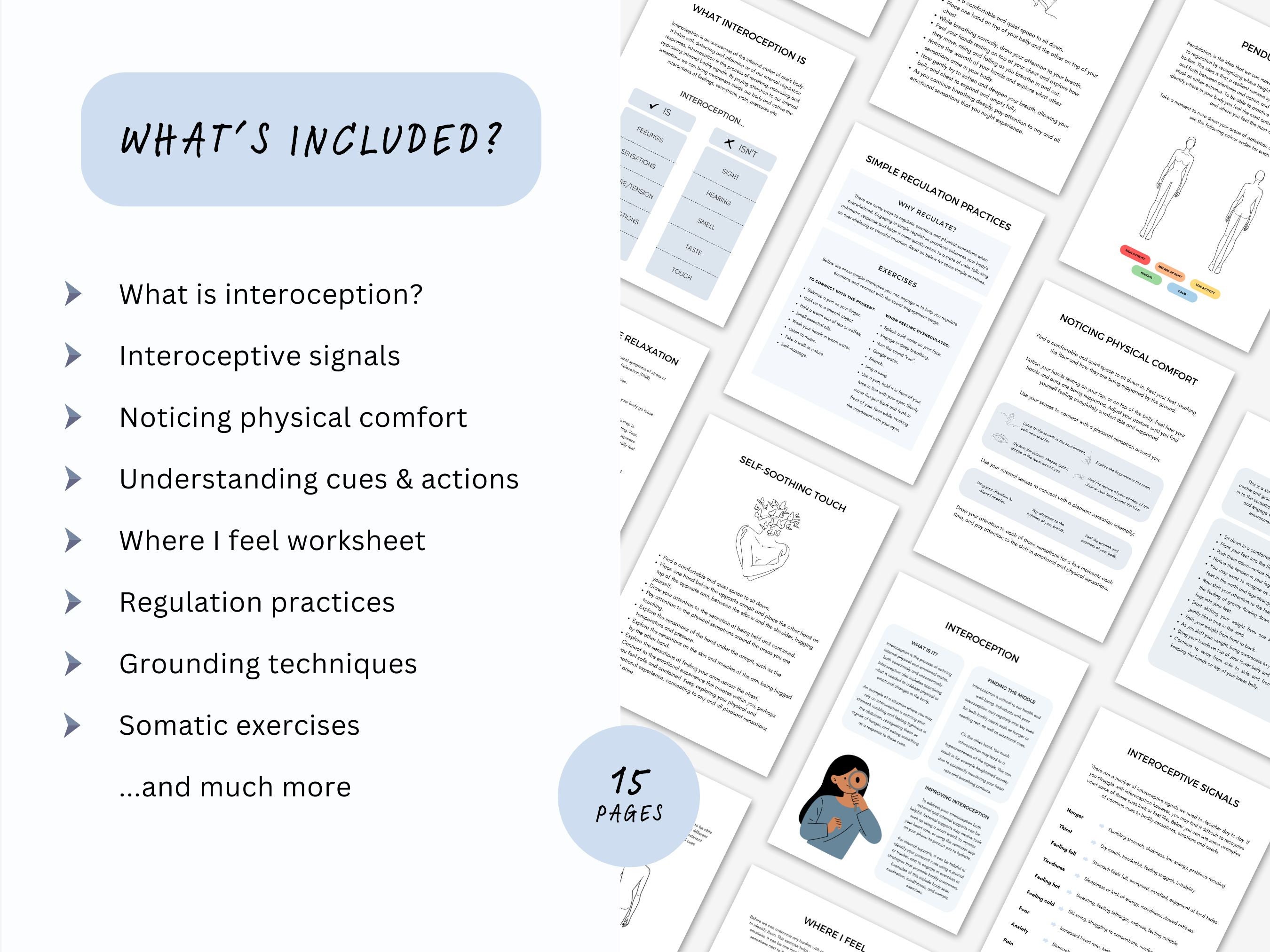 Interoception Worksheets for Understanding Feelings and Emotions ...