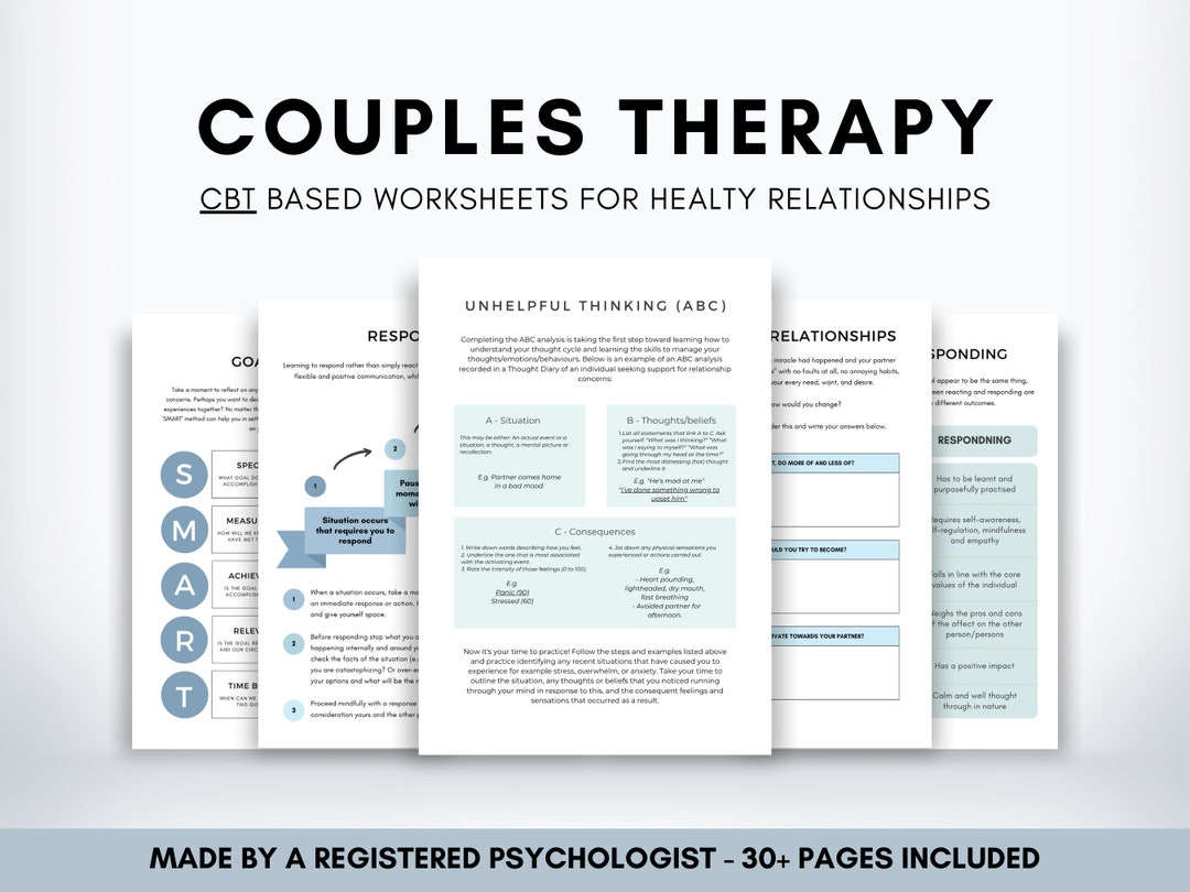 Relationship Coaching Couples Therapy Worksheets, Marriage Counseling ...