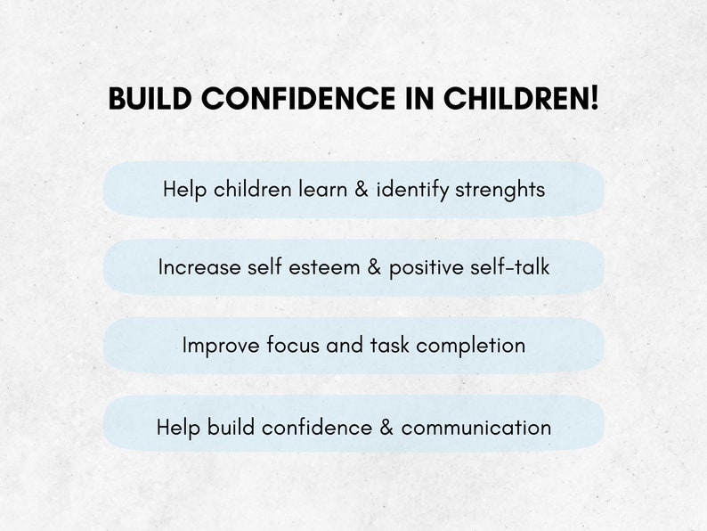 Kids Confidence Building Worksheets Bundle, Positive Self Talk ...