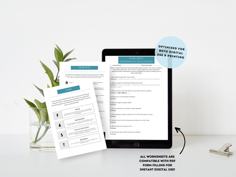 Communication Skills Worksheets, DBT for Effective Communication and ...